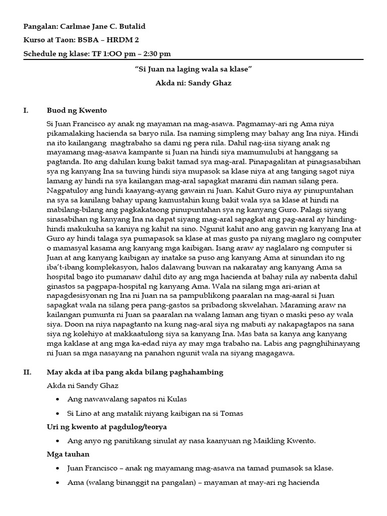 FIL 1 (Maikling Kwento) | PDF