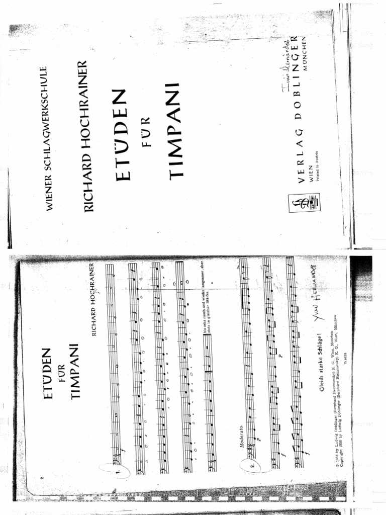 Richard Hochrainer - Etuden Fur Timpani | PDF