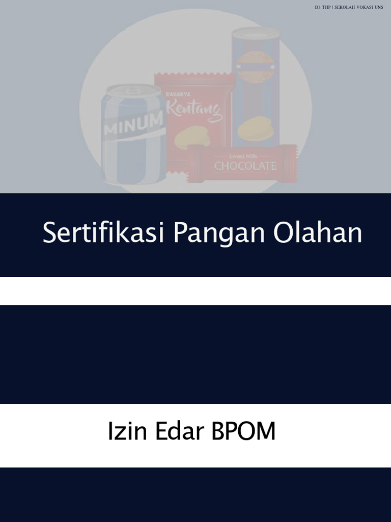 Sertifikasi Pangan Olahan (BPOM) | PDF