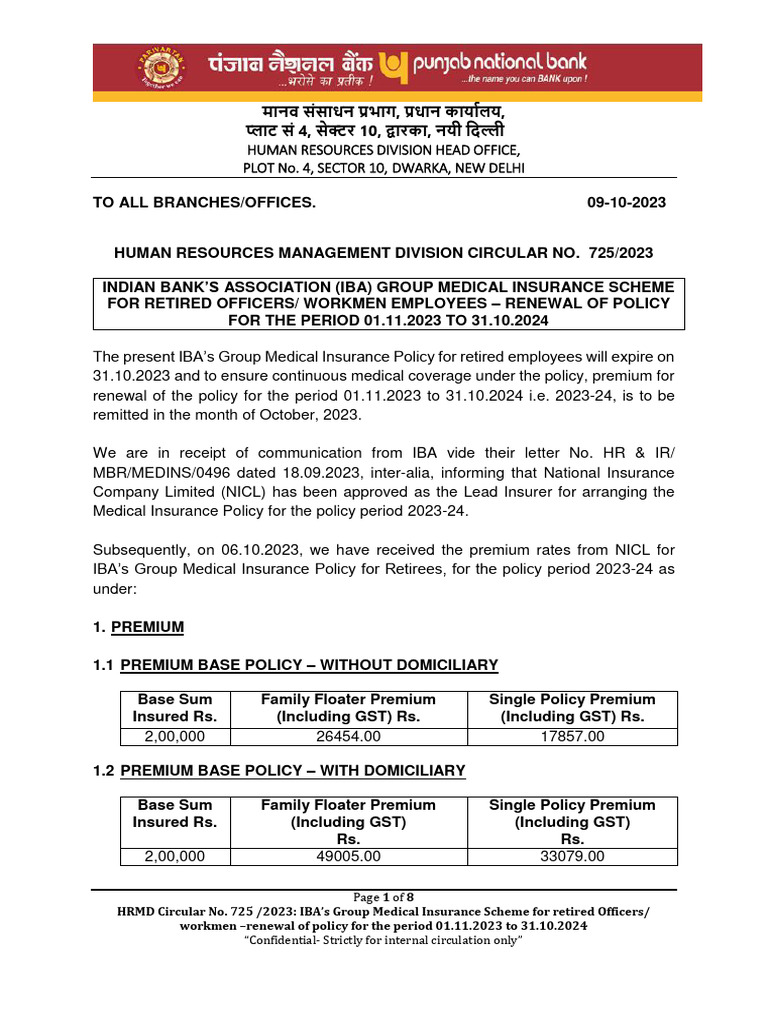 IBA Medical Insurance Renewal 2023-24 | PDF | Insurance | Retirement