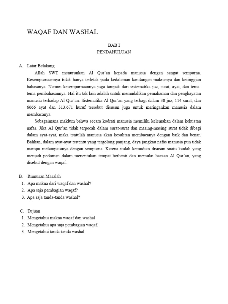 Waqaf Dan Washal | PDF | Seni & Disiplin Bahasa | Agama & Spiritualitas