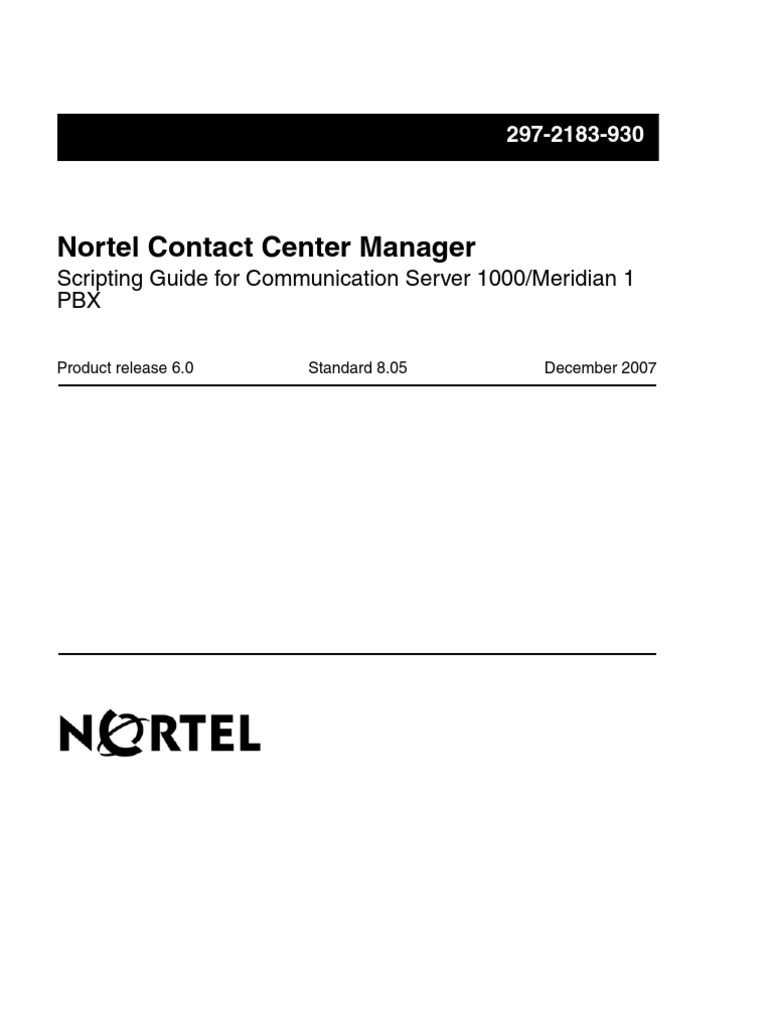 Scripting Guide For CS1000, M1 PBX | PDF | Call Centre | Session Initiation Protocol