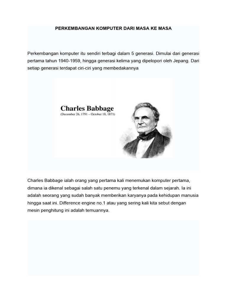 Perkembangan Komputer Dari Masa Ke Masa2 | PDF
