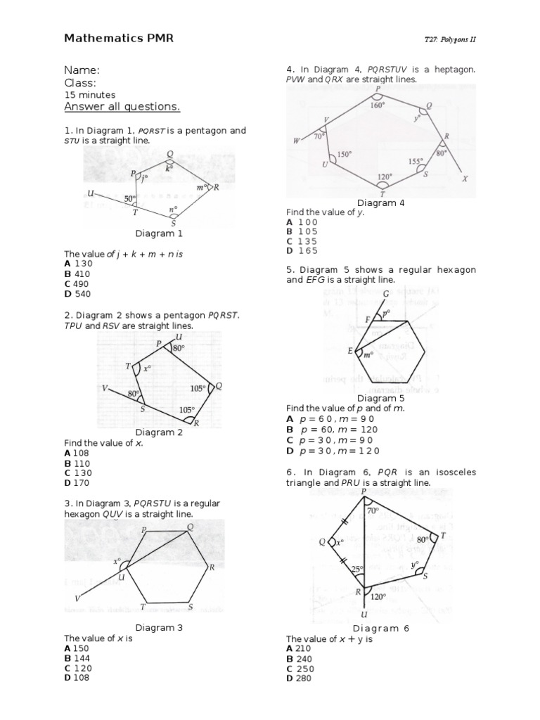 Polygons II: Geometry Questions & Answers | PDF | Teaching Methods ...