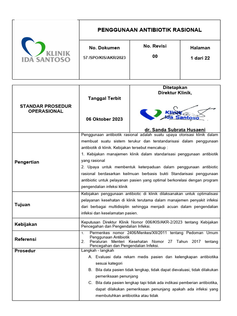 Spo Penggunaan Antibiotik Rasional | PDF