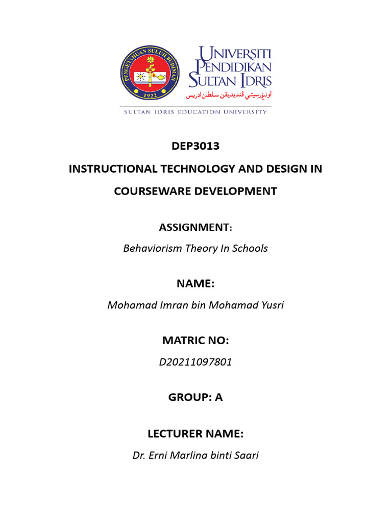 Behaviorism in School Education | PDF | Behaviorism | Teachers