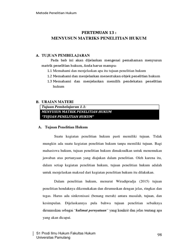 Menentukan Objek Penelitian Hukum | PDF