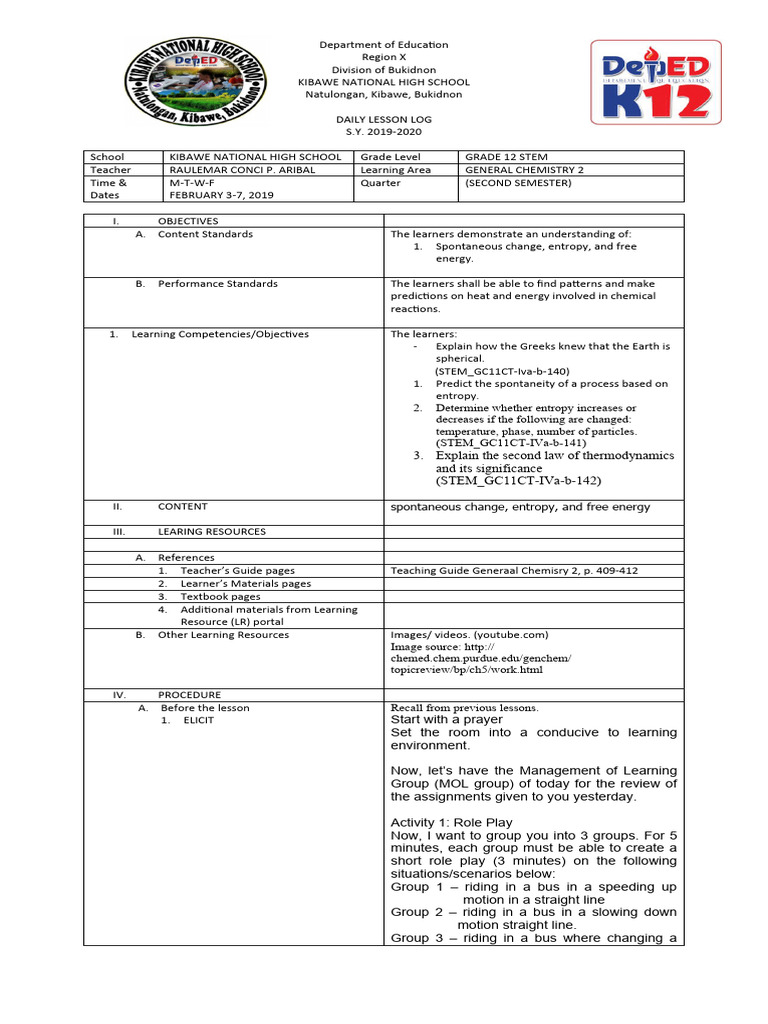 Chemistry 3 | PDF | Learning | Entropy