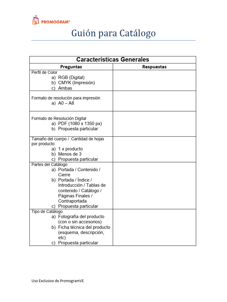 Guión para Catálogo Final | PDF