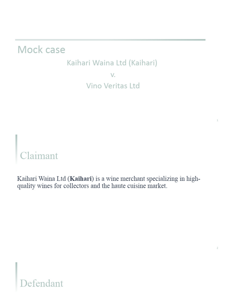Mock Case | PDF | Arbitration | Private Law