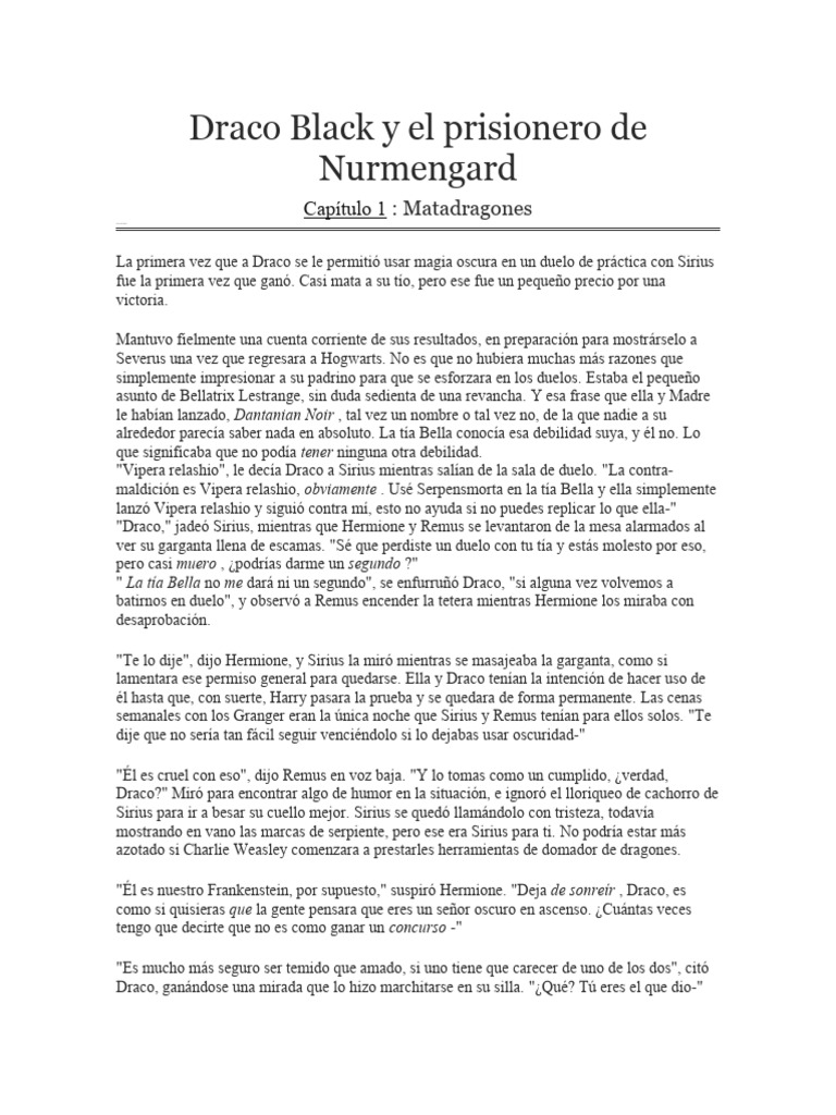Draco Black y El Prisionero de Nurmengard | PDF | Harry Potter
