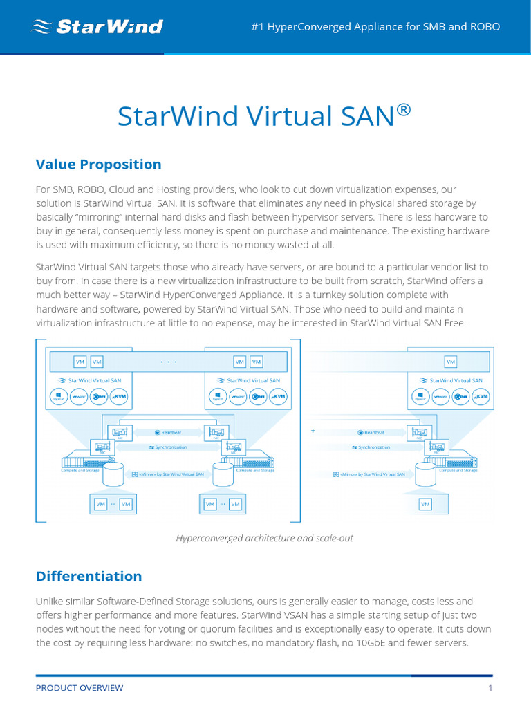 StarWind - Datasheet - Virtual SAN | PDF | Scalability | Computer Data Storage