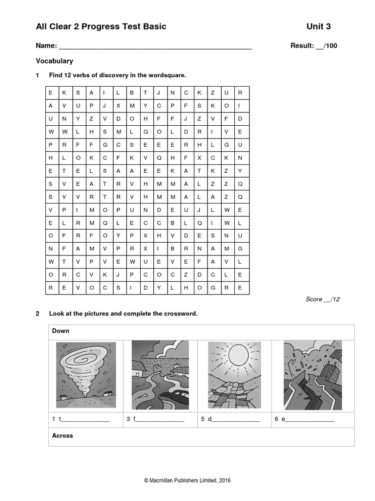 All Clear 2 Test U3 Basic | PDF