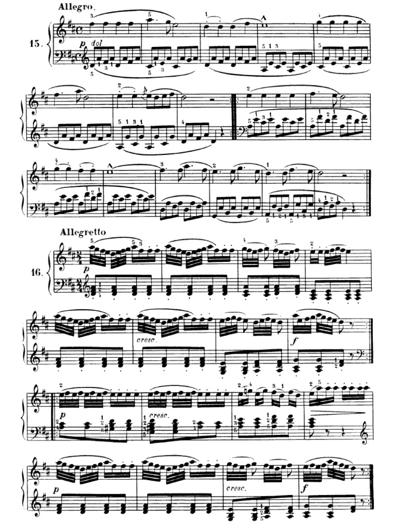Estudios 15 y 16 Op. 777. Czerny | PDF