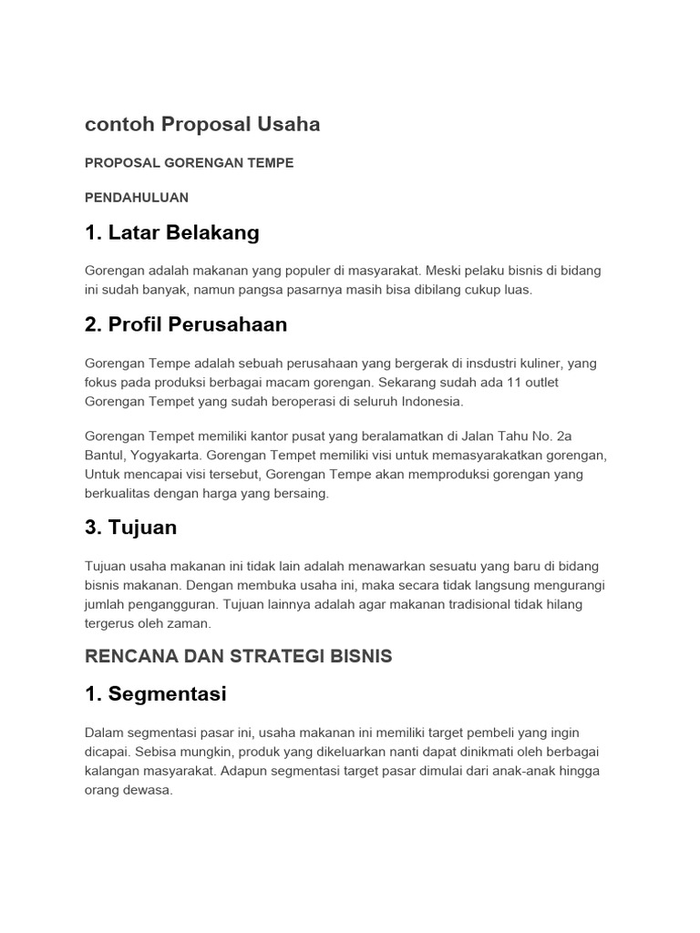 Contoh Proposal Usaha | PDF | Bisnis | Kesehatan Holistik