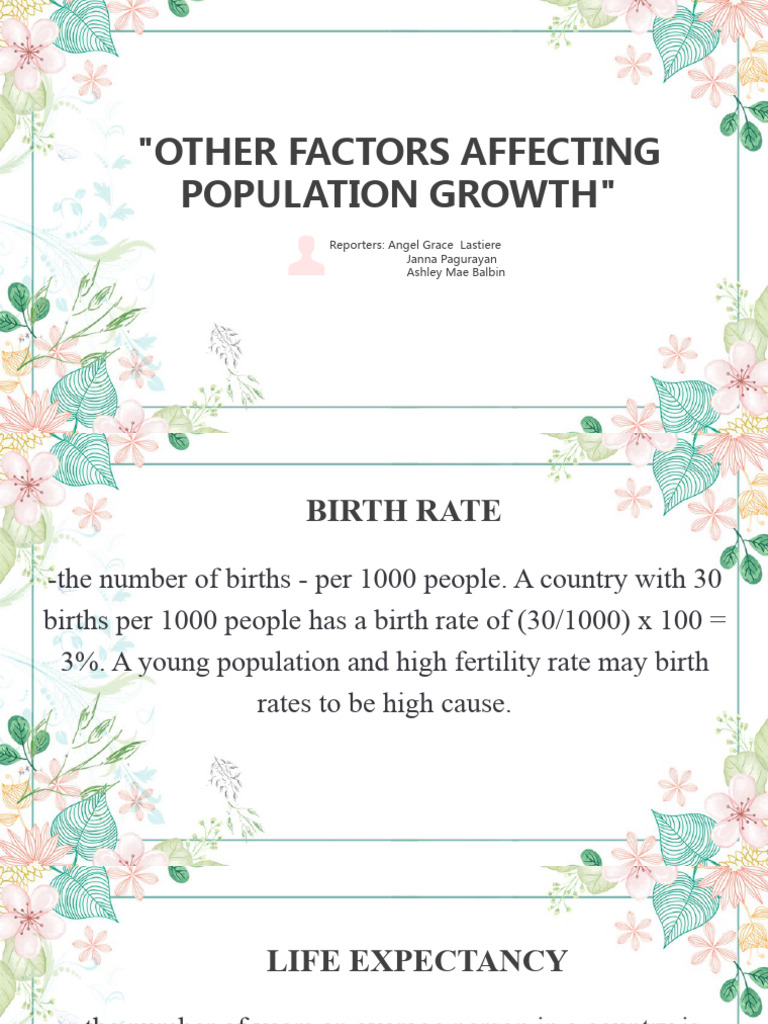 Factors Affecting Population Growth Pdf Birth Rate Mortality Rate