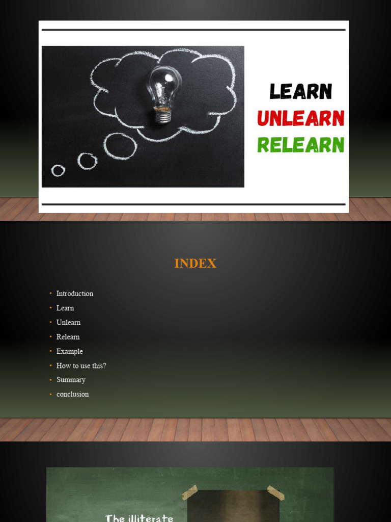 Learn Unlearn Relearn Updated | PDF | Learning | Knowledge