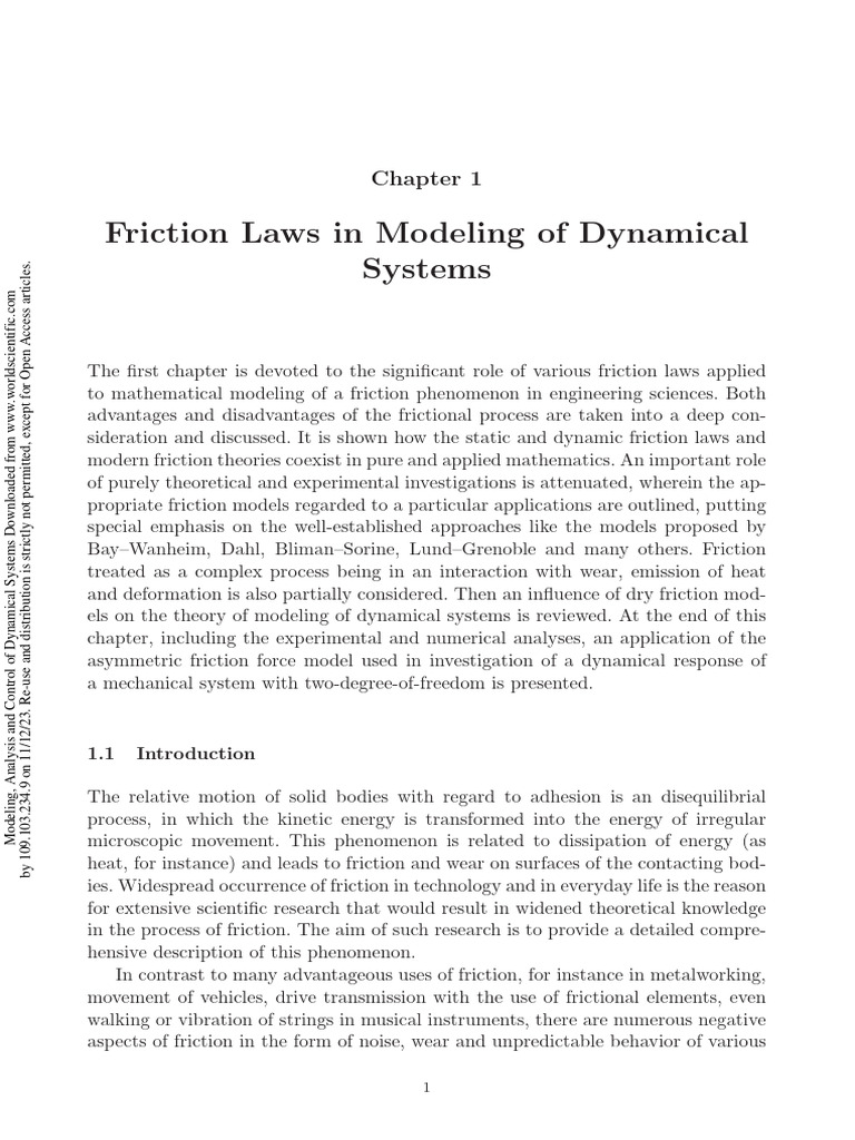 2017 Friction Laws in Modeling of Dynamical Systems | PDF | Friction | Oscillation