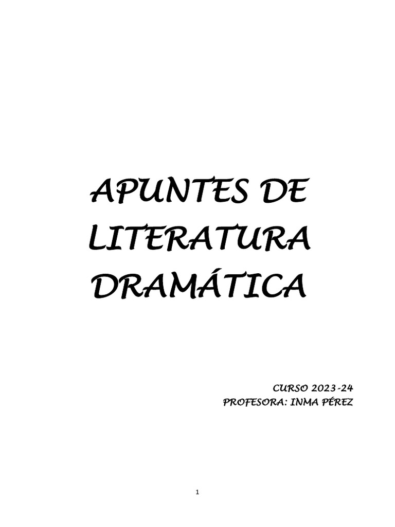 Manual de Literatura Dramática | PDF | Teatro