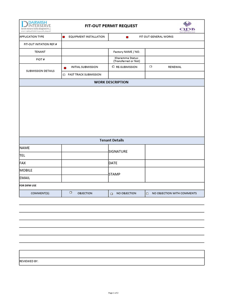 Fit OUT Request | PDF