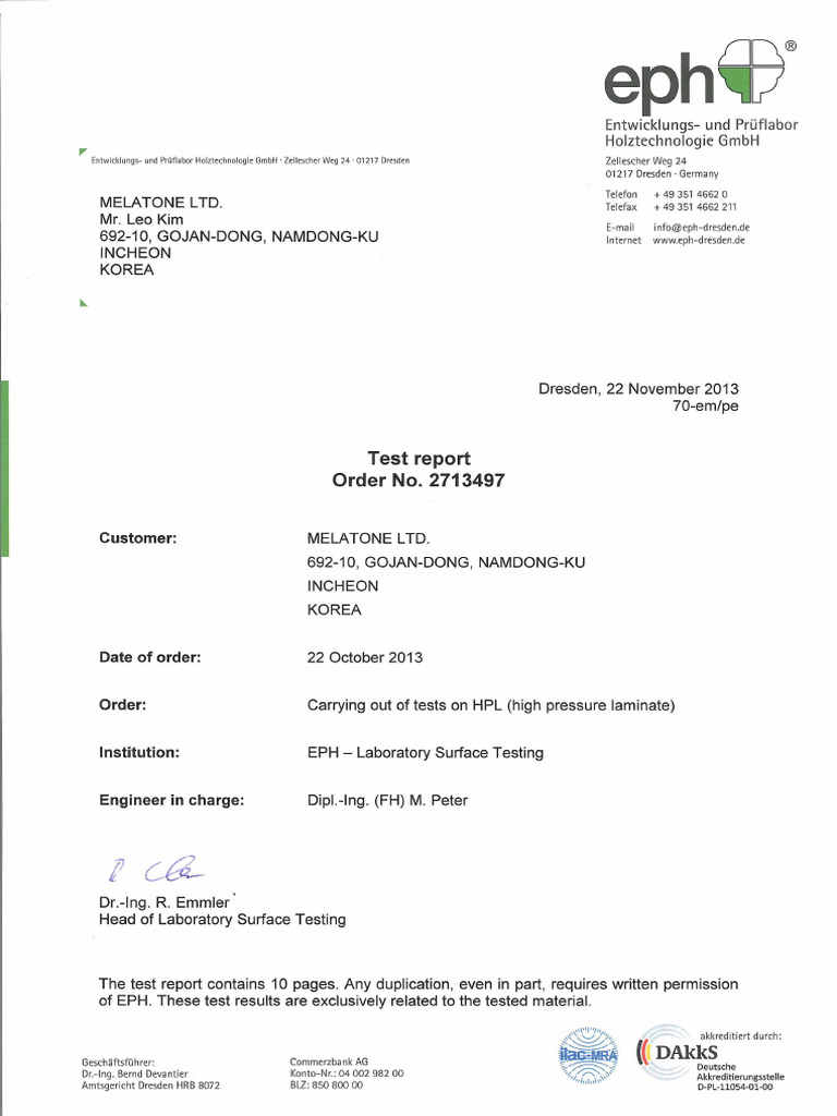 EN438 2 Test Report | Download Free PDF | Color | Materials Science