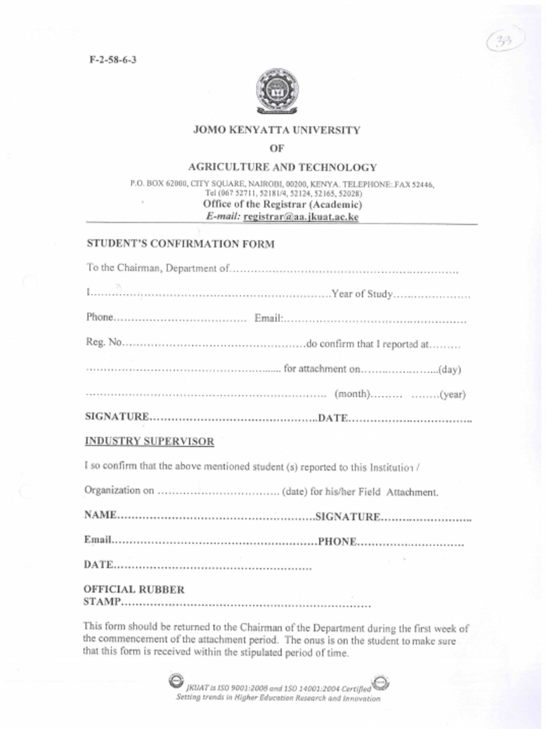 Attchmnt 2019 - Students Confirmation Form | PDF