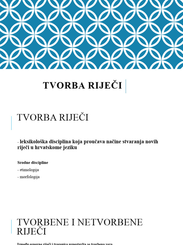 Tvorba Riječi | PDF
