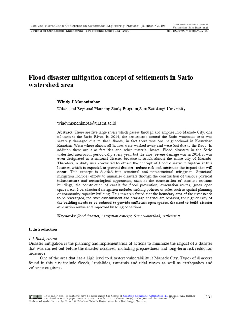 Flood Disaster Mitigation Concept of Set | PDF | Flood | Emergency ...