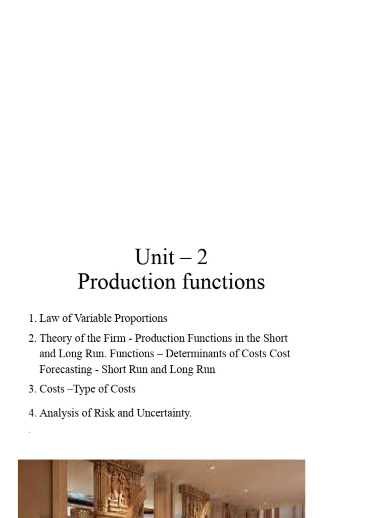 Unit2 - Law of Variable Proportions | PDF | Production Function | Factors Of Production