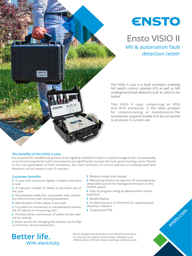 Ensto VISIO II Fault Detection Tester | PDF | Electrical Connector ...
