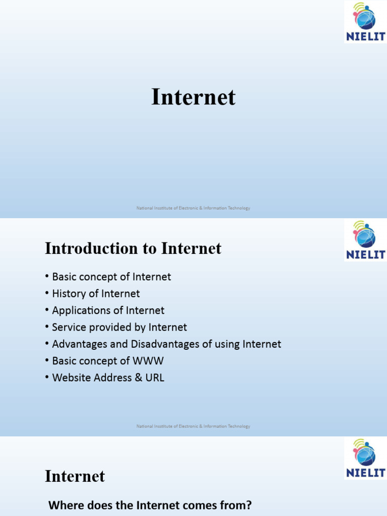 Introduction To Internet | PDF | Hyperlink | World Wide Web