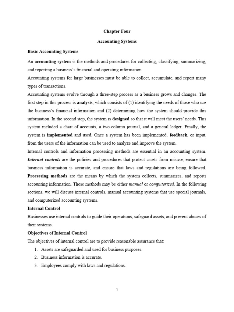 Chapter-4 The Accounting System | PDF | Debits And Credits | Internal ...