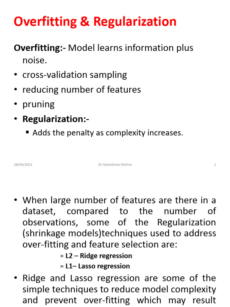 Regularization | PDF | Regression Analysis | Algorithms Regularization | PDF | Regression Analysis | Algorithms