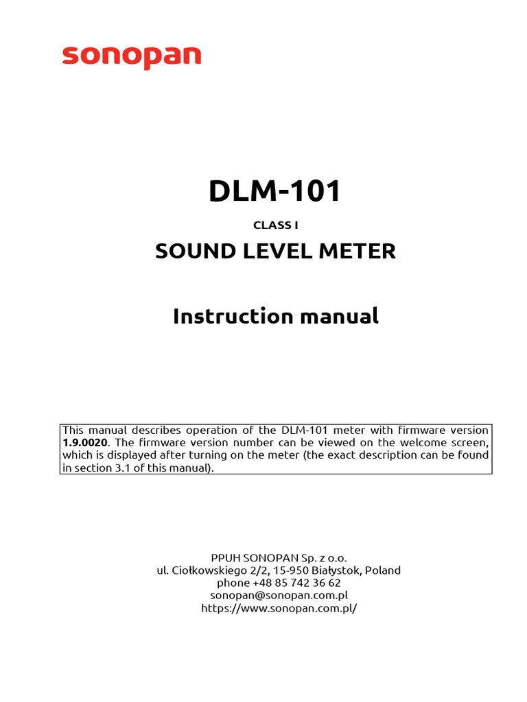 Sound Level Meter User Guide | PDF | Electronics | Qualia