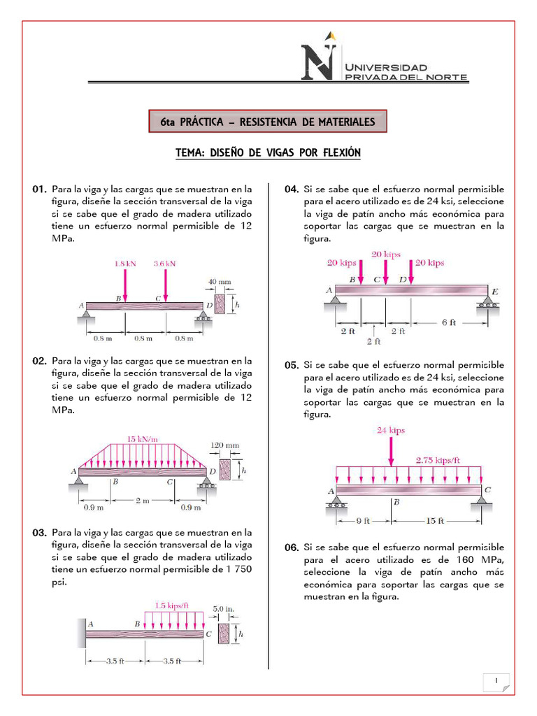 6ta Práctica-Diseño de Vigas Por Flexión | PDF | Viga (Estructura) | Ingeniería estructural
