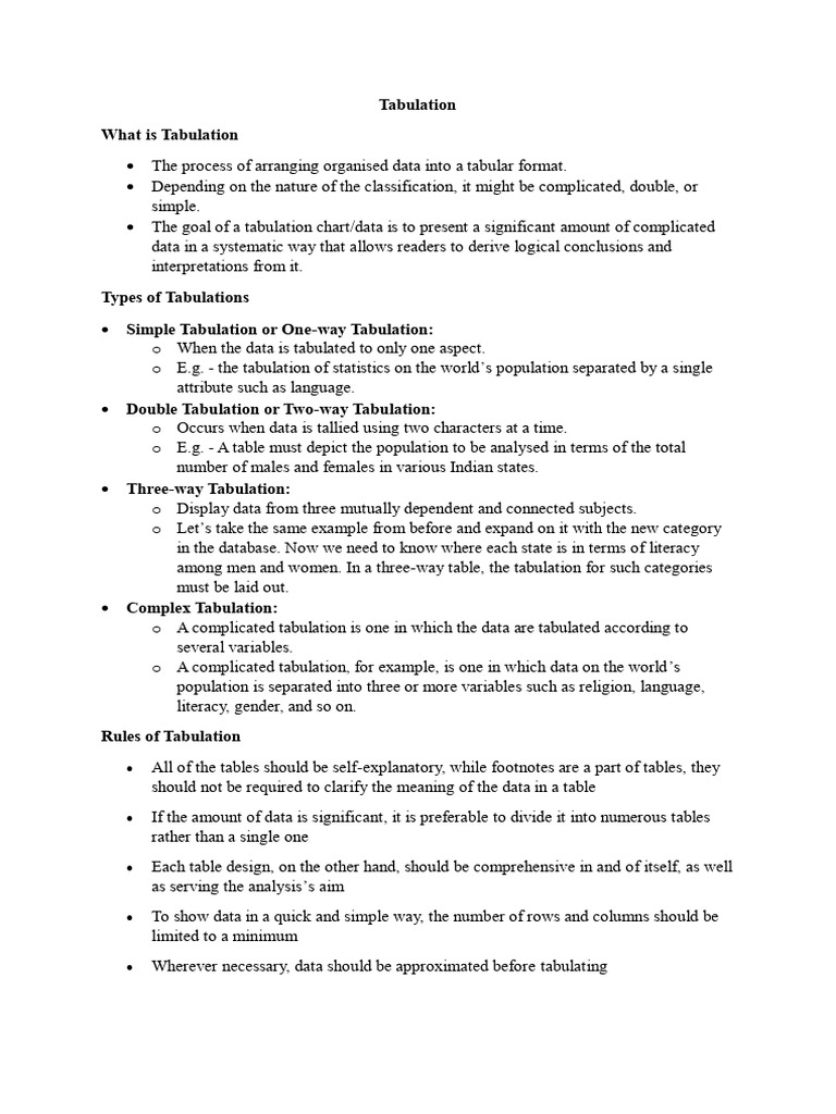 Class - 4 - Tabulation & Analysis | PDF | Survey Methodology | Data