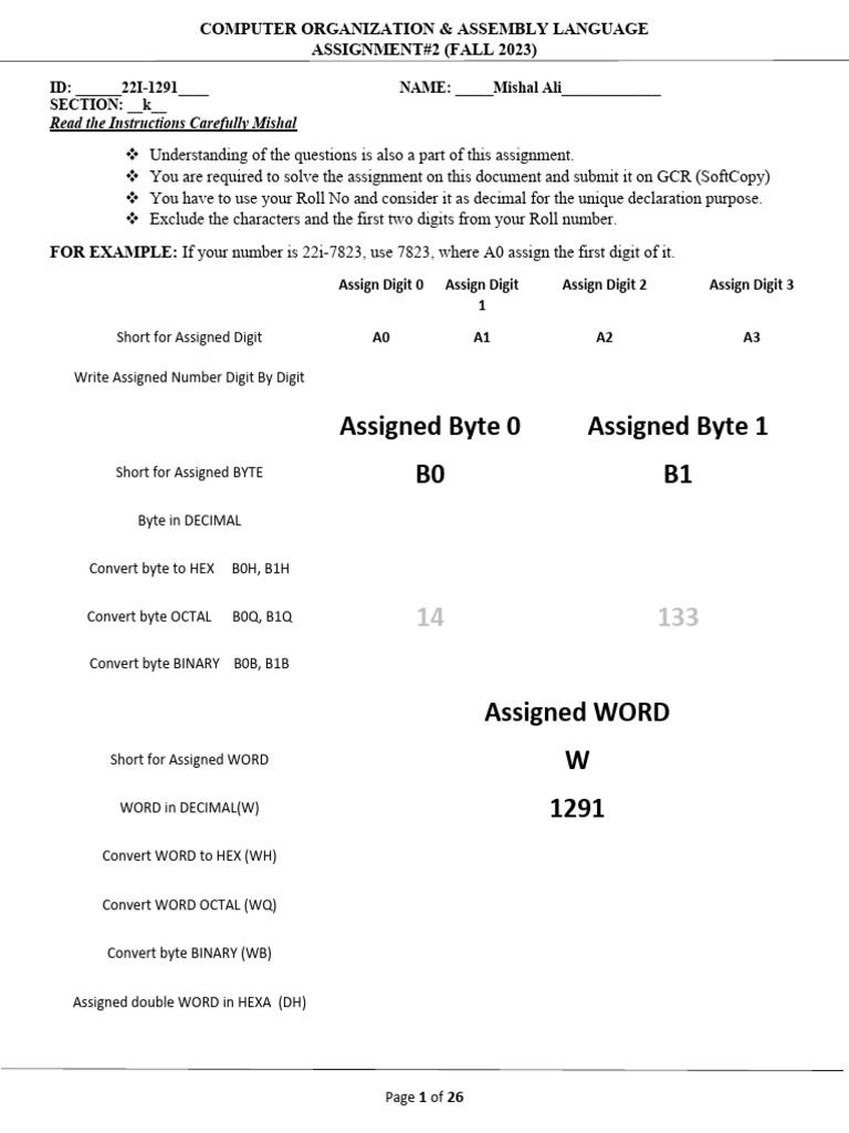 Coal Assignment Pdf Multiplication Encodings