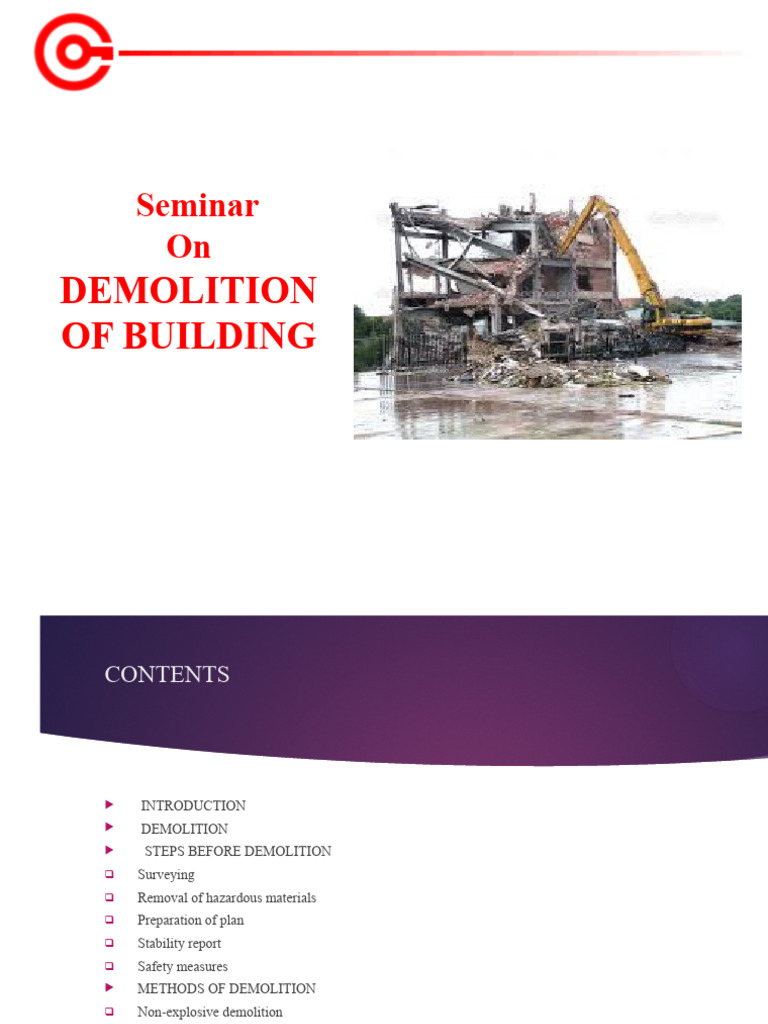 Demolition of Buildings | PDF