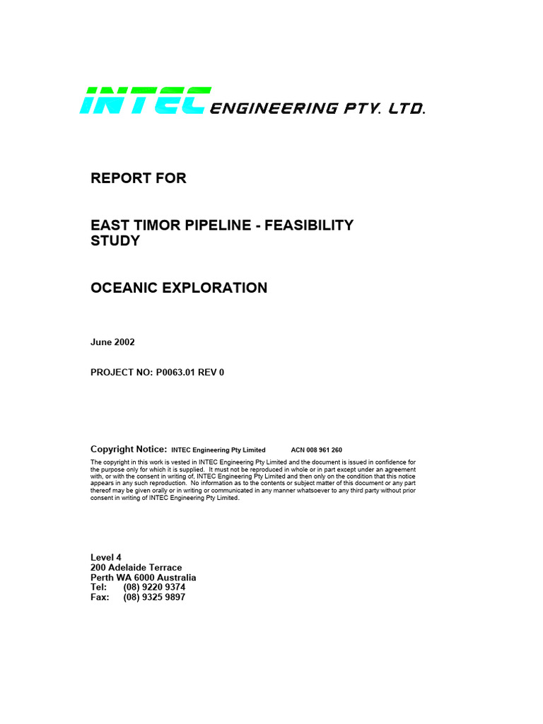 037 Intec Pipeline Study | PDF | Pipeline Transport | Liquefied Natural Gas