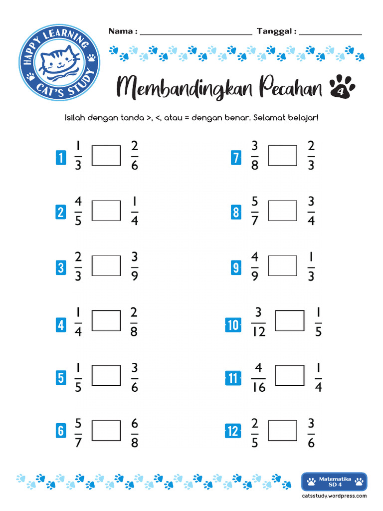 LK Mat SD 4 04-Membandingkan Pecahan-4 | PDF