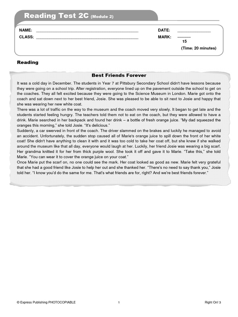 Reading Test Mod 2A | PDF