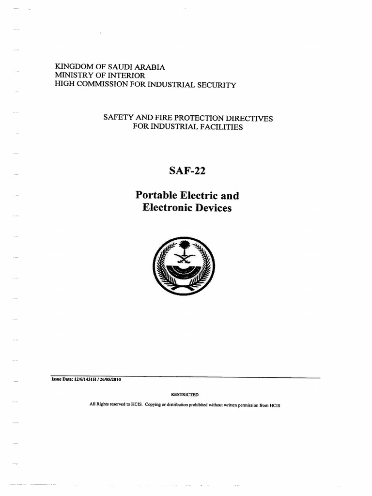 SAF-22 Portable Electric and Electronic Devices | PDF