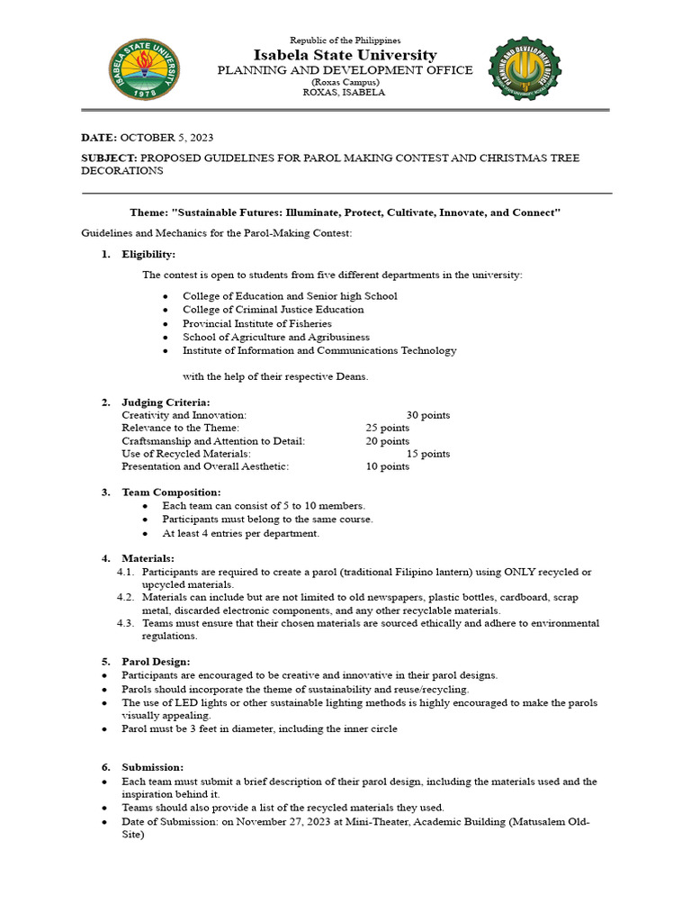Parol-And-Lantern-Making-Contest Criteria | PDF | Sustainability ...