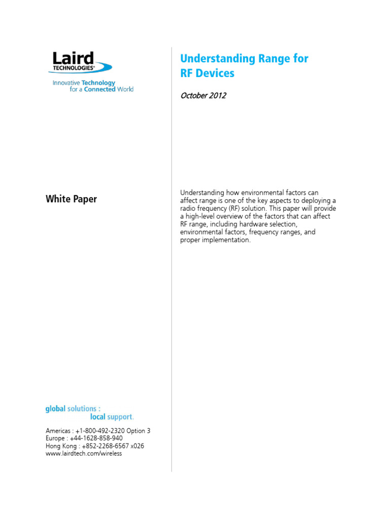 Laird Wireless Understanding Range RF Devices | PDF | Antenna (Radio) | Radio
