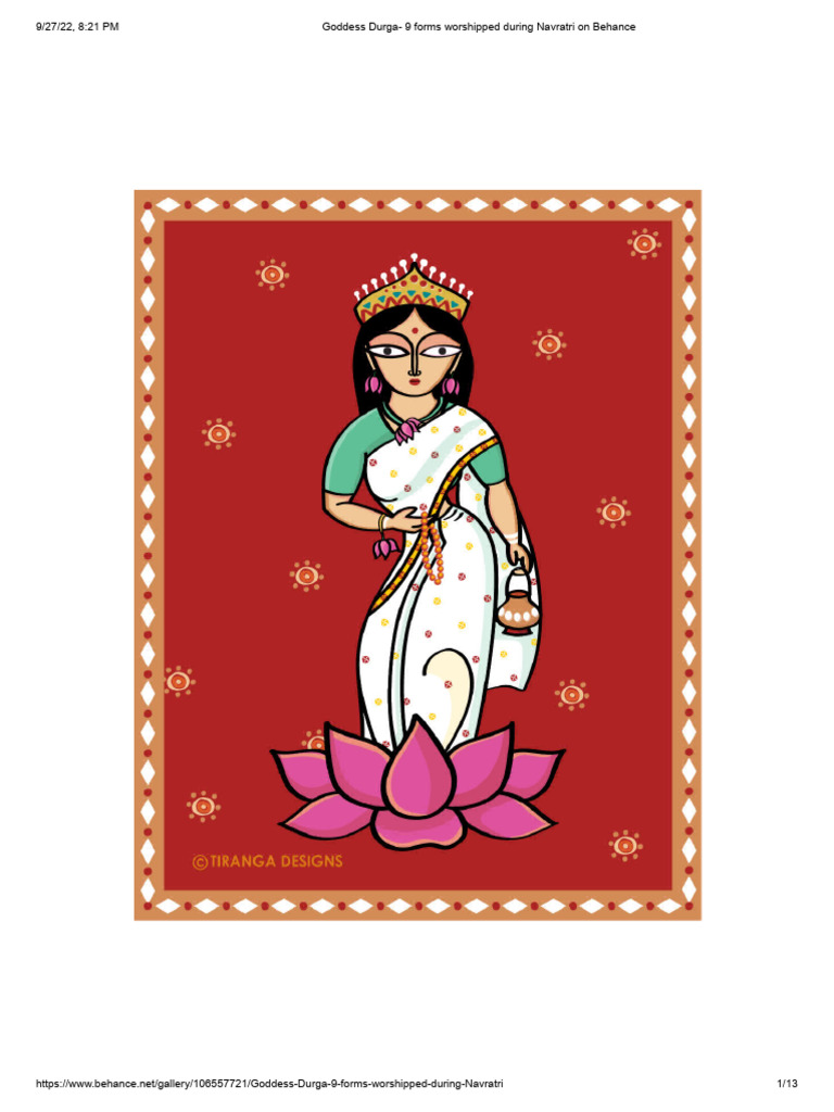 Goddess Durga-9 Forms: 'Navratri' Means 'Nine Nights.' 'Nava' Means ...