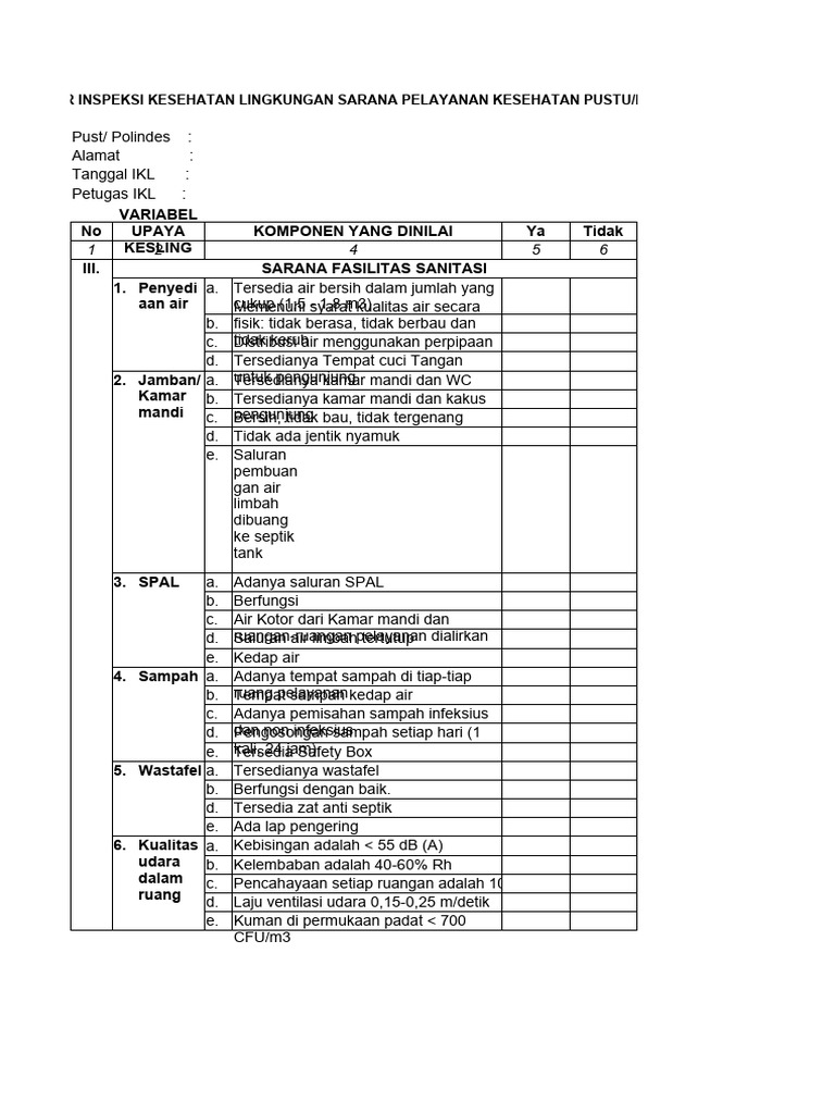 Formulir IKL Pustu Polindes | PDF