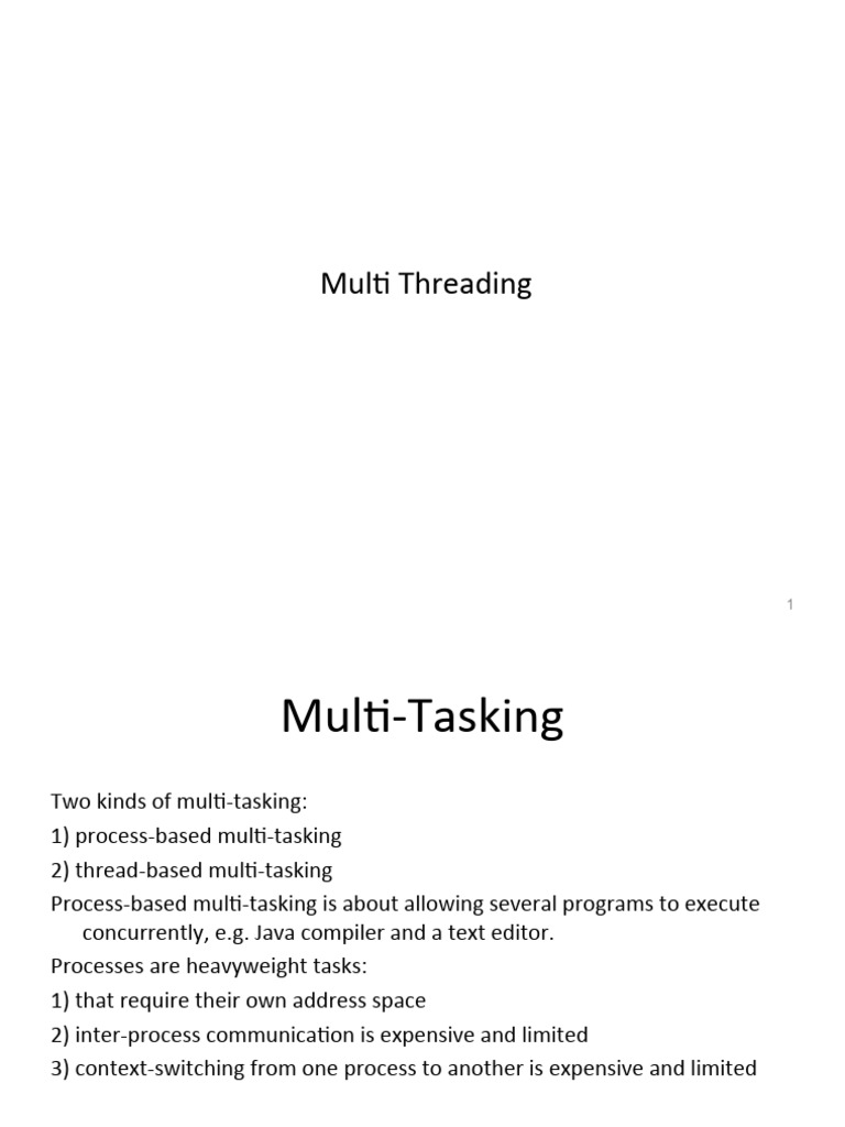 Lec 11 - Multi Threading | PDF | Method (Computer Programming) | Process (Computing)
