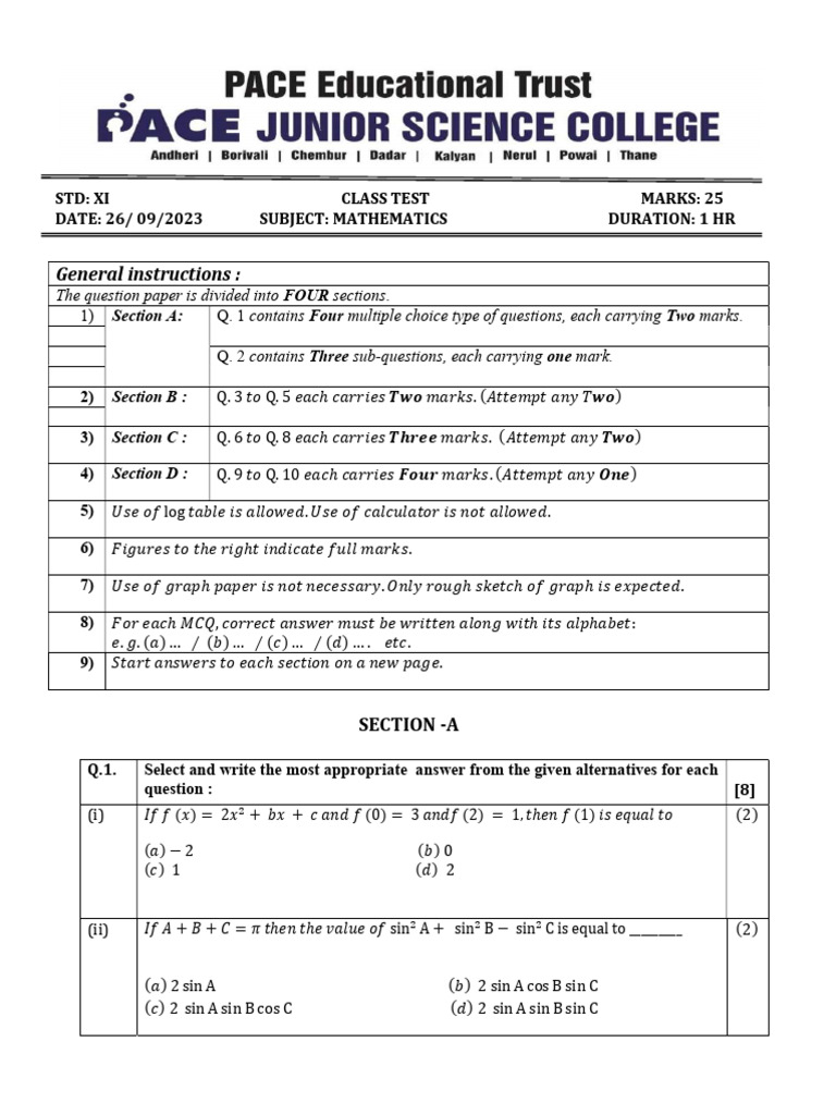 Class Test | PDF | Tests | Evaluation Methods