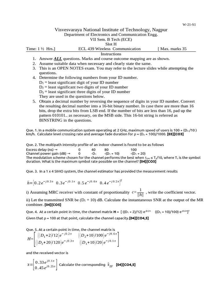 Wireless Paper | PDF | Matrix (Mathematics) | Bit
