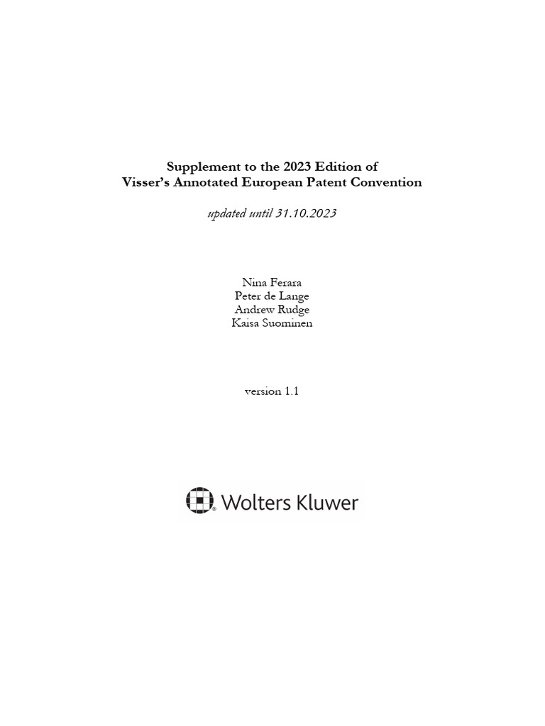 Visser Supplement 2023 For A4 Printing - V1.1 | PDF | Priority Right ...